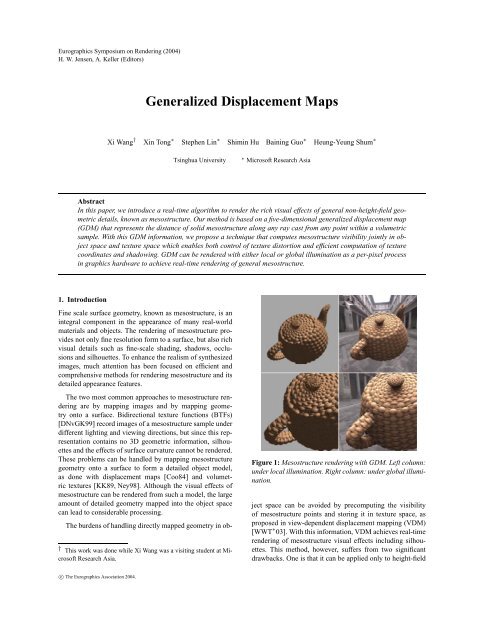 Generalized Displacement Maps - Graphics & Geometric Computing ...