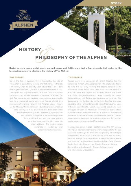 our history - Alphen Hotel