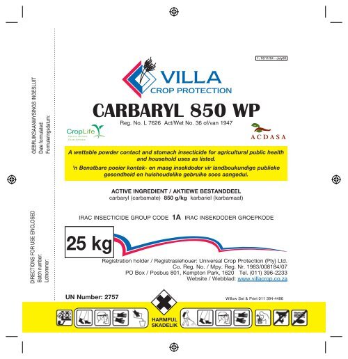 Carbaryl 850 WP E_UCP - Villa Crop Protection