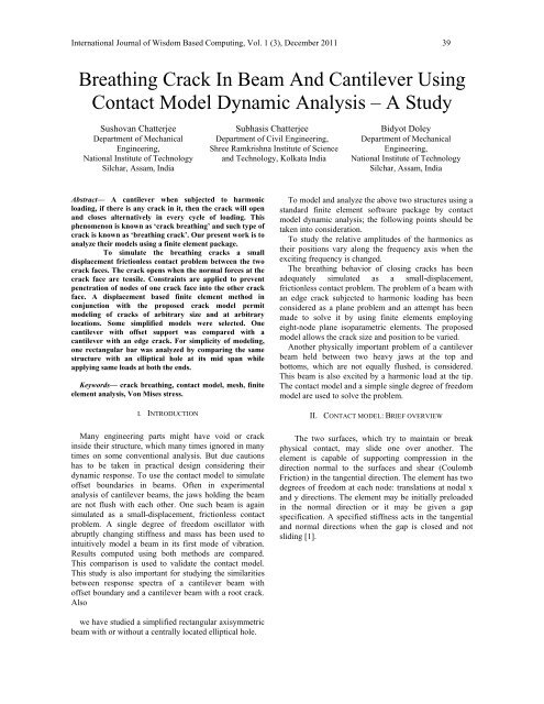 Breathing Crack In Beam And Cantilever Using Contact Model ...