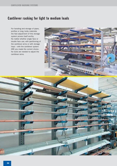 Cantilever racking for light to medium loads - SSI Schäfer