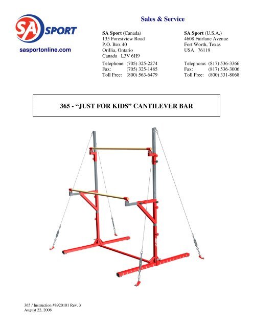 CANTILEVER BAR - Spieth Anderson
