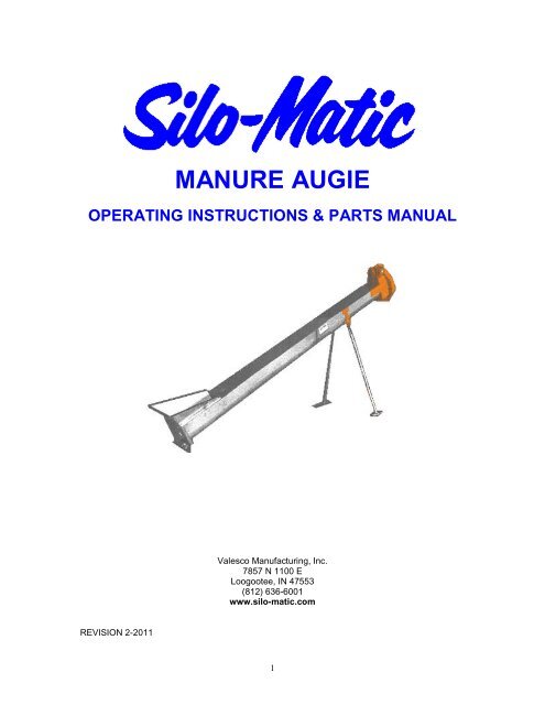 Download the Manure Augie Manual - Silo-Matic