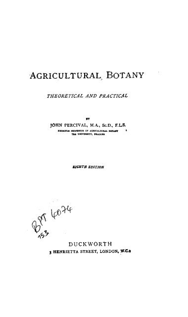 AGRICULTURAL BOTANY
