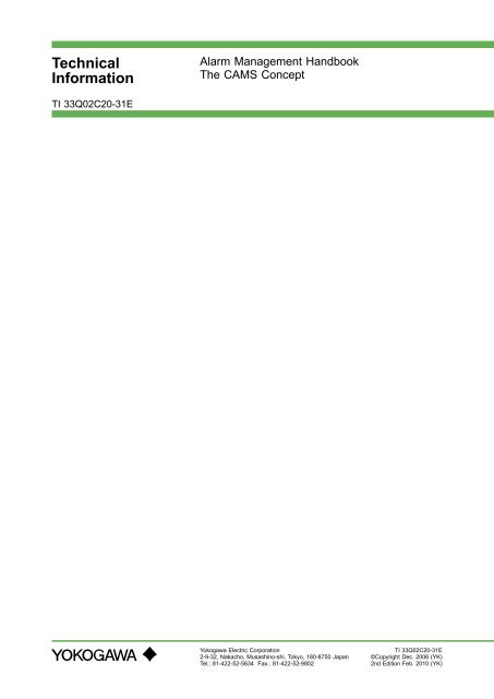 Alarm Management Handbook - The CAMS Concept - Yokogawa