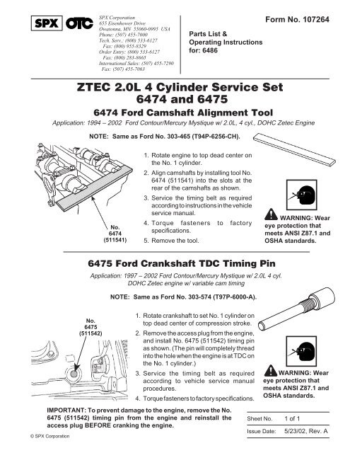 107264-6486 ZTEC Service Set - OTC
