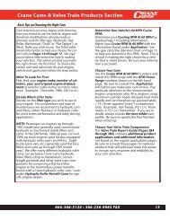 CAMSHAFT RANGE & SELECTION CHART - Engine Pro