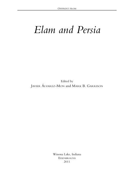 Elam and Persia - University of Wisconsin-Eau Claire