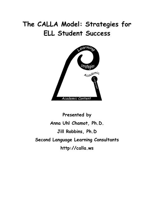 The CALLA Model: Strategies for ELL Student Success - Strategic ...