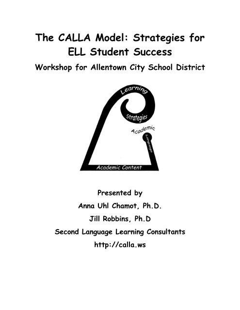The CALLA Model: Strategies for ELL Student Success - Strategic ...