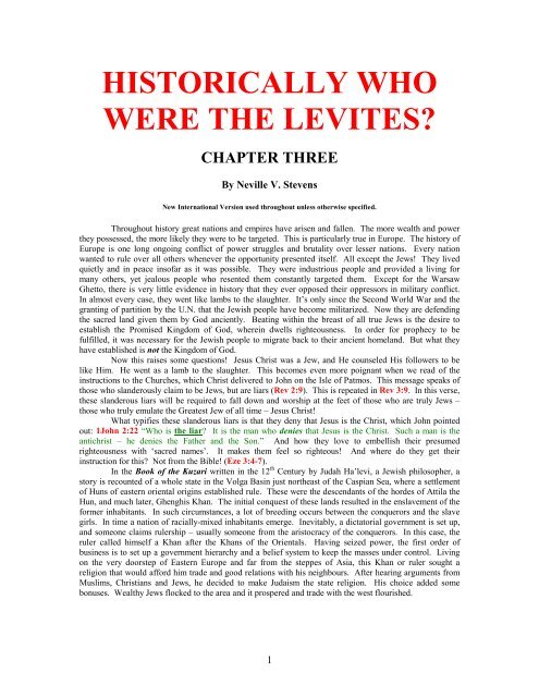 anciently, who were the levites - Zion Ministry Bible Prophecy