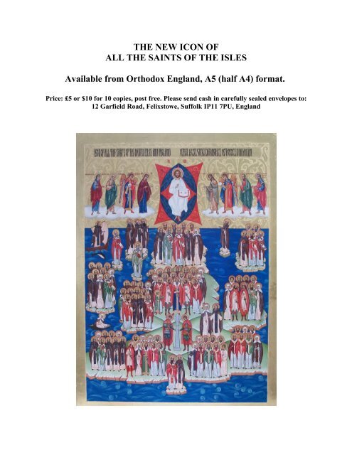 Saints of the Isles Icon - Orthodox England