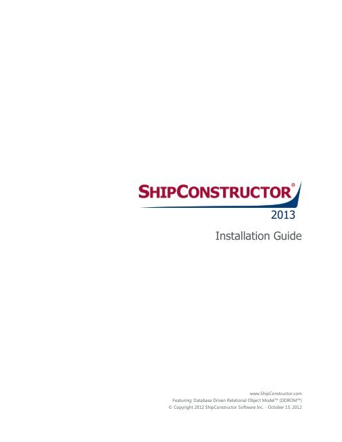 2013 Installation Guide - ShipConstructor