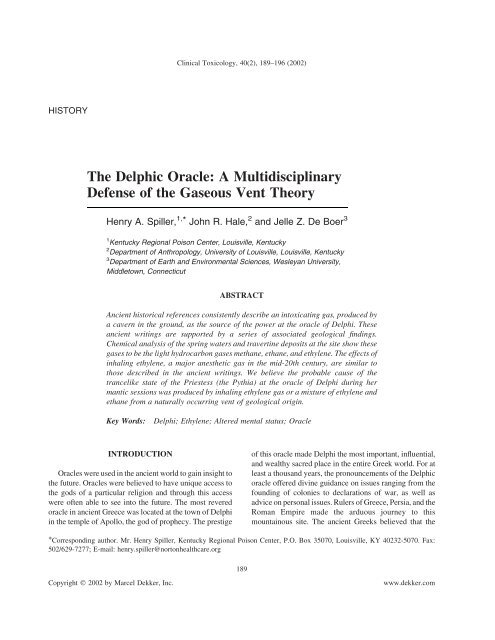 The Delphic Oracle: A Multidisciplinary Defense of ... - farrington1600