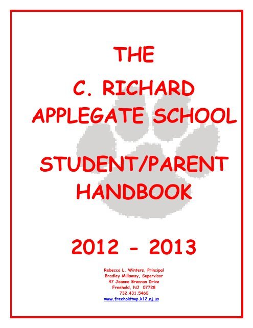 Handbook - C. Richard Applegate Elementary School