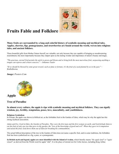 Fruits Fable and Folklore
