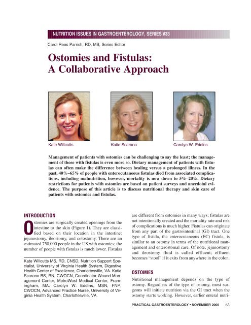 Ostomies and Fistulas: A Collaborative Approach - Medicine ...