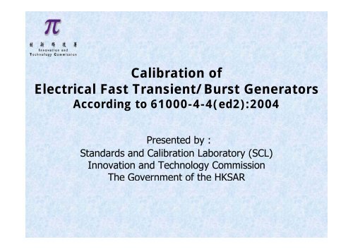 Calibration of Electrical Fast Transient/Burst Generators According