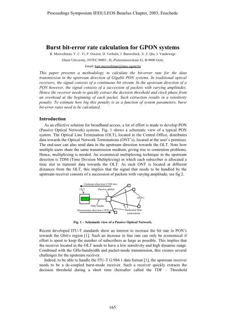 Burst bit-error rate calculation for GPON systems