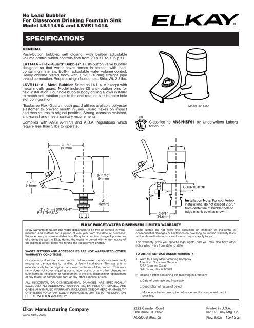 Installation Instructions - Elkay