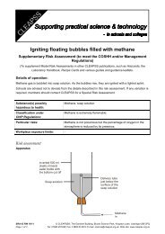 Student Safety Sheets - CLEAPSS