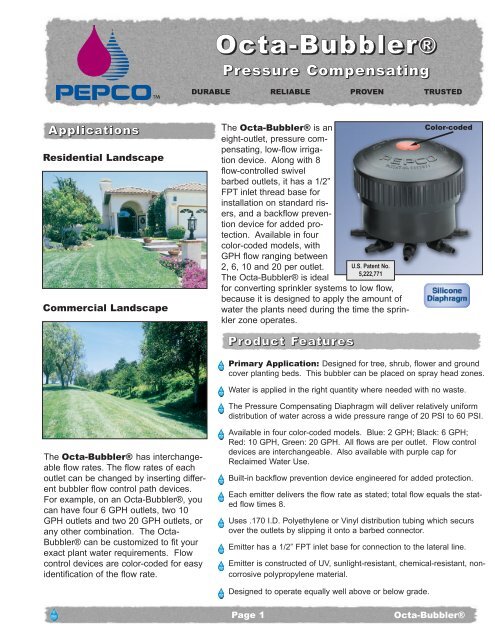 Octa-Bubbler - Eljay Irrigation Ltd.