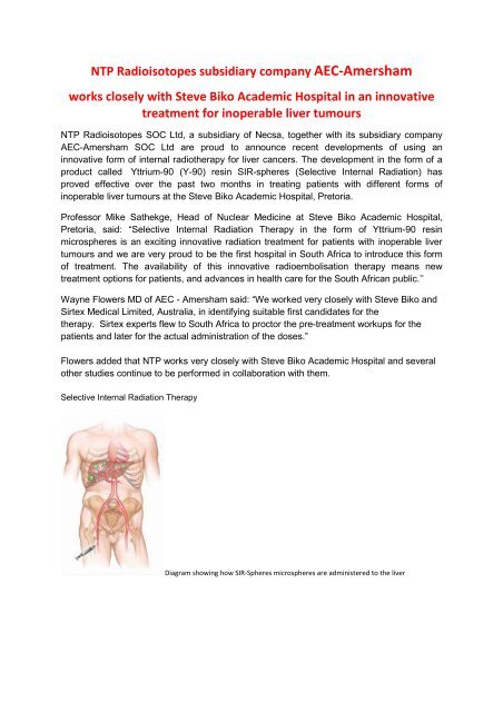 NTP Radioisotopes subsidiary company AEC-Amersham ... - Necsa