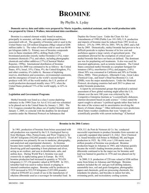 BROMINE - Mineral Resources Program