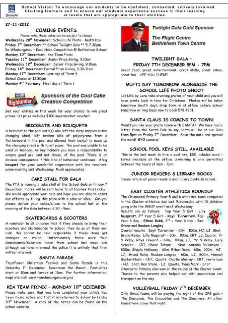 week 7 - Otumoetai Primary School