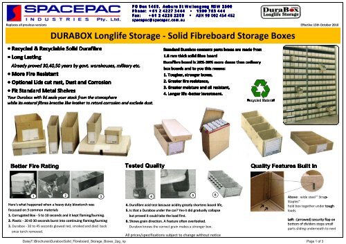 DURABOX Longlife Storage - Solid Fibreboard Storage Boxes