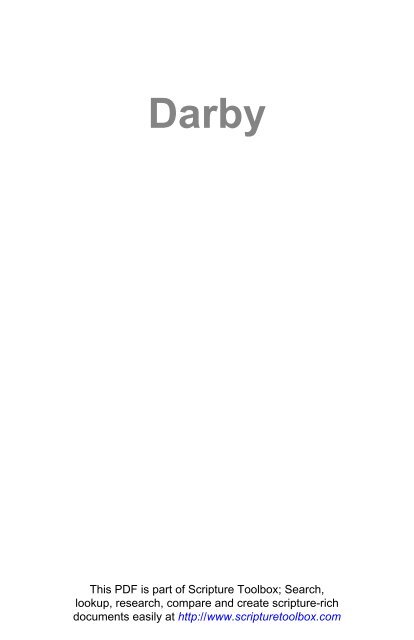 DBY - The Scripture Toolbox