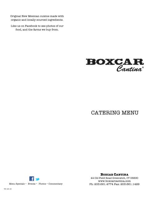 CATERING MENU - Boxcar Cantina