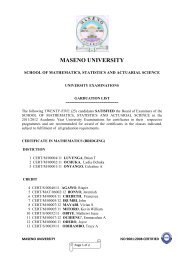 MASENO UNIVERSITY UNIVERS