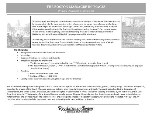 THE BOSTON MASSACRE IN IMAGES - Bostonian Society