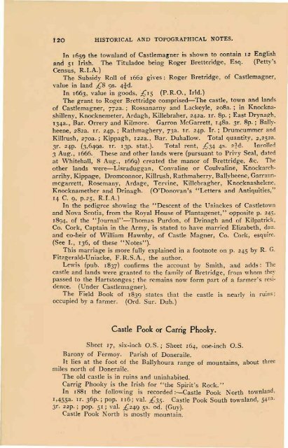 Castle Pook or Carrig Phooky. - Cork Past and Present