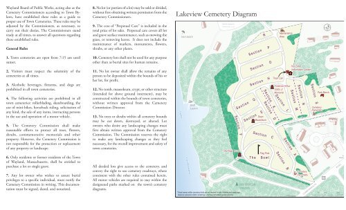 Lakeview Cemetery Diagram - Town of Wayland