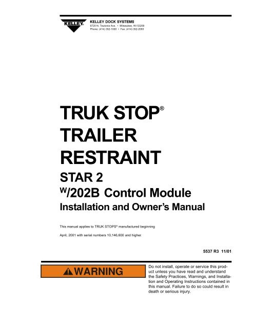 TRUK STOP® TRAILER RESTRAINT