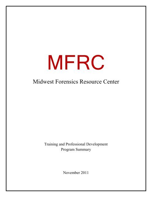 Midwest Forensics Resource Center - uri=mfrc.ameslab - Ames ...