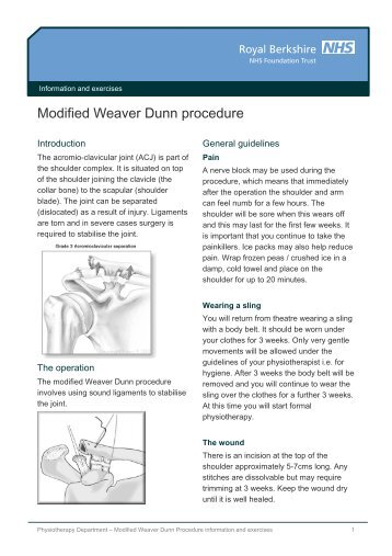 A modified Weaver-Dunn procedure without need for internal fixation