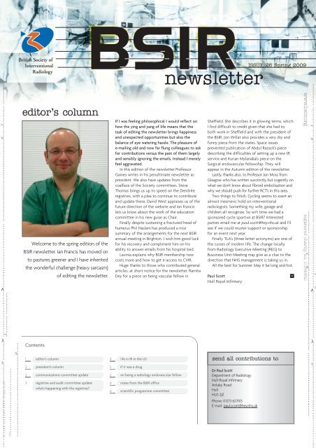 newsletter - British Society of Interventional Radiology