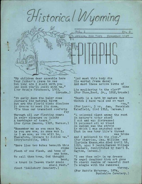 Historical Wyoming County November 1947 - Old Fulton History