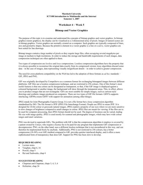 Worksheet 4 – Week 5 Bitmap and Vector Graphics - Murdoch ...