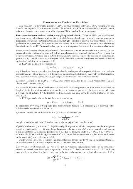 Ecuaciones en Derivadas Parciales - UPC
