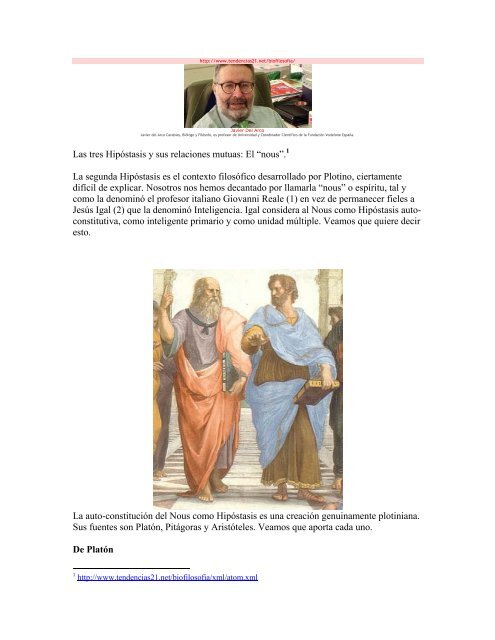 Las tres Hipóstasis y sus relaciones mutuas: El “nous”.1 La segunda ...