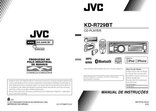 Manual de Instruções (PDF:711KB) - JVC