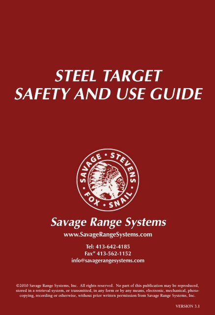 Steel Target Safety Guide - Savage Range Systems