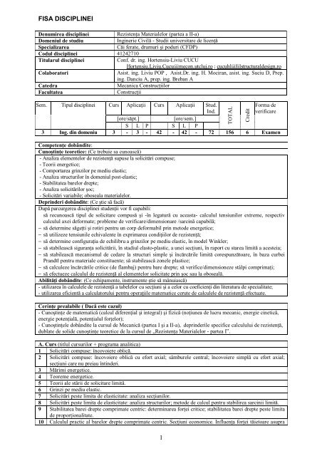 Rezistenta Materialelor II - Facultatea de Constructii