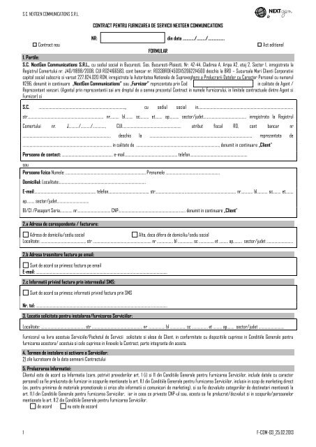 Contract cadru - Next Gen