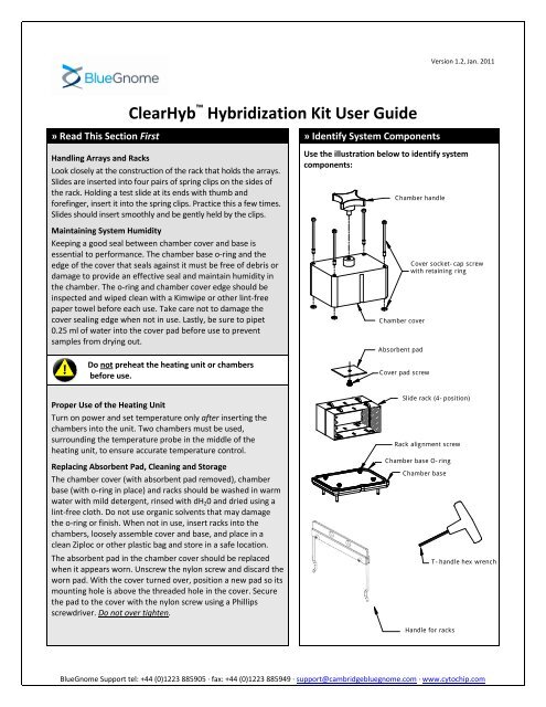 ClearHyb Hybridization Kit User Guide - BlueGnome