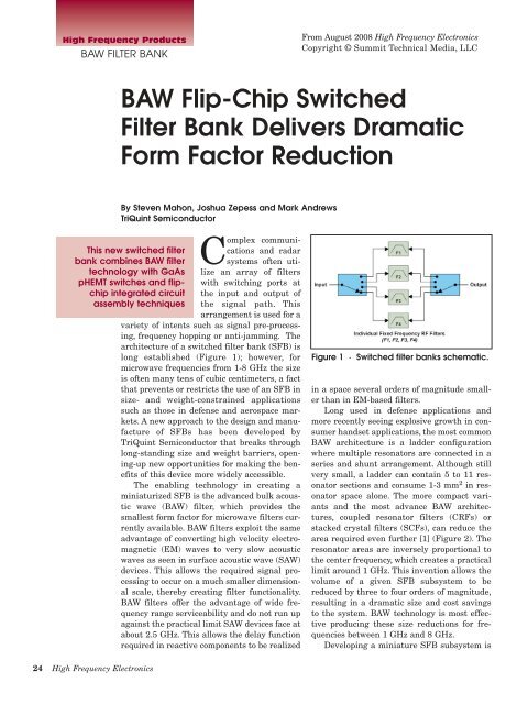 BAW Flip-Chip Switched Filter Bank Delivers Dramatic Form Factor ...
